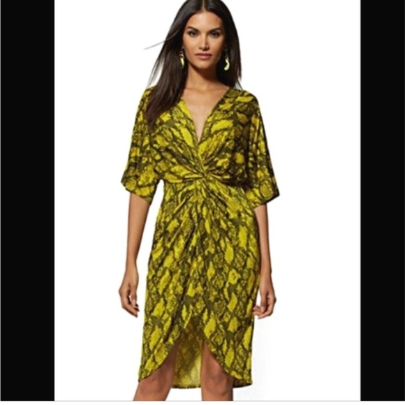 Soho | Dresses | New York Co Soho Snake Print Twist Waist Front Dress ...